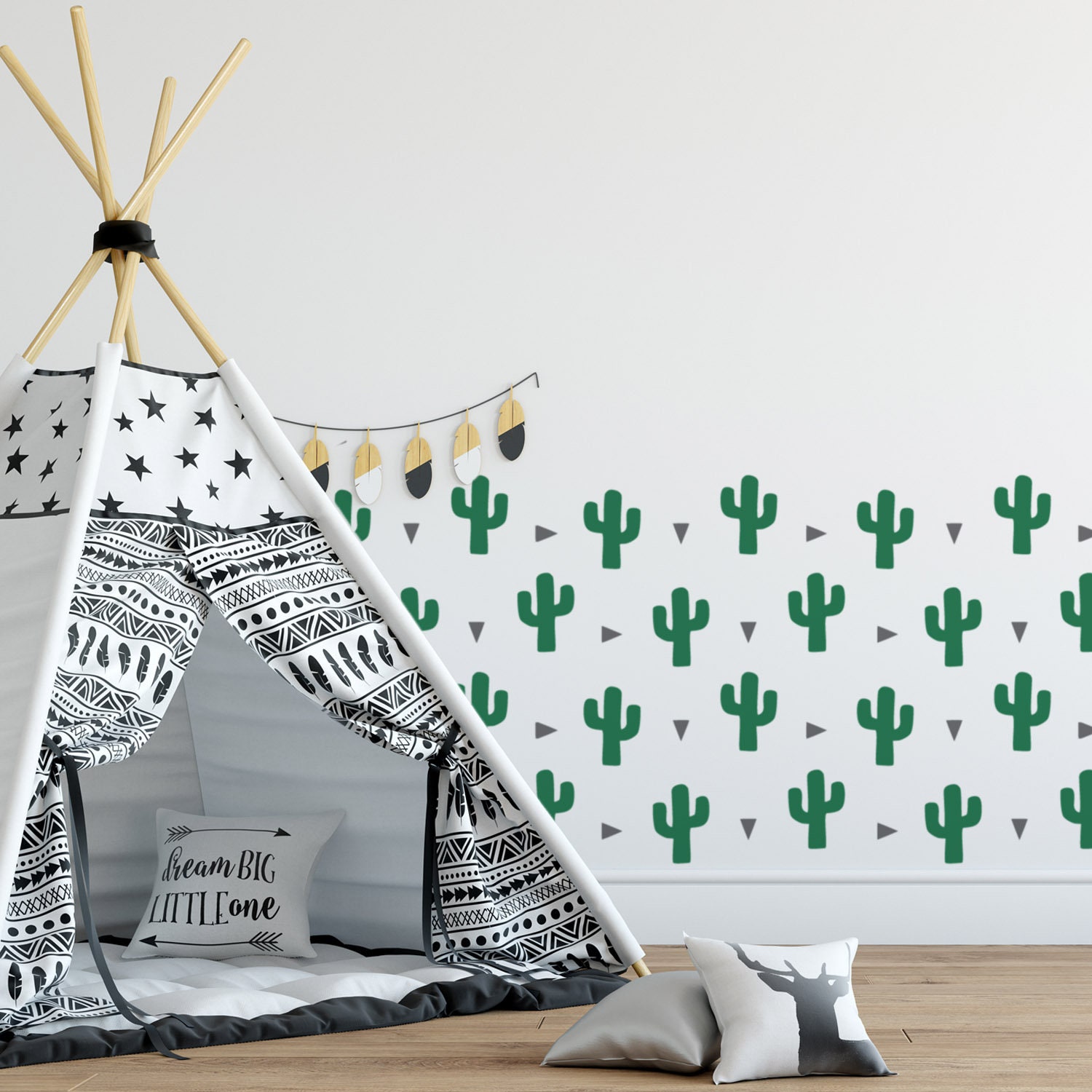 Cactus Print Stencil Cactus Seamless Pattern Template by - Etsy