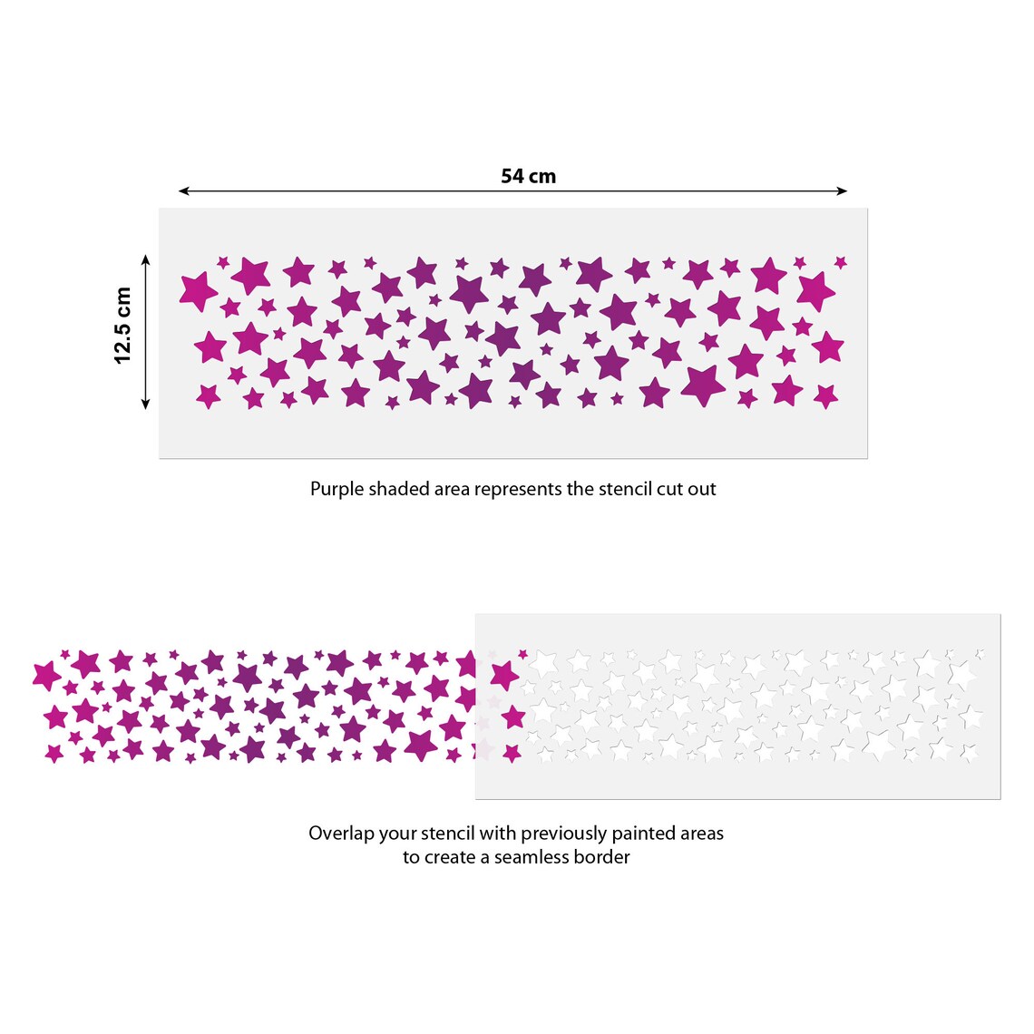 Star Border Stencil Star Pattern Border Template by - Etsy