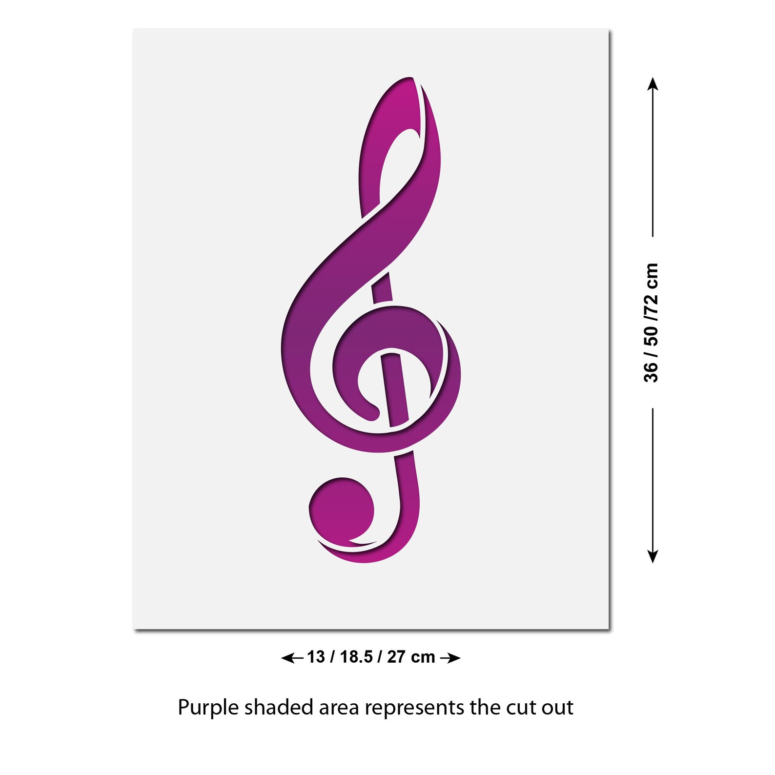 Large Treble Clef Stencil Reuseable Music G Clef Template by - Etsy UK