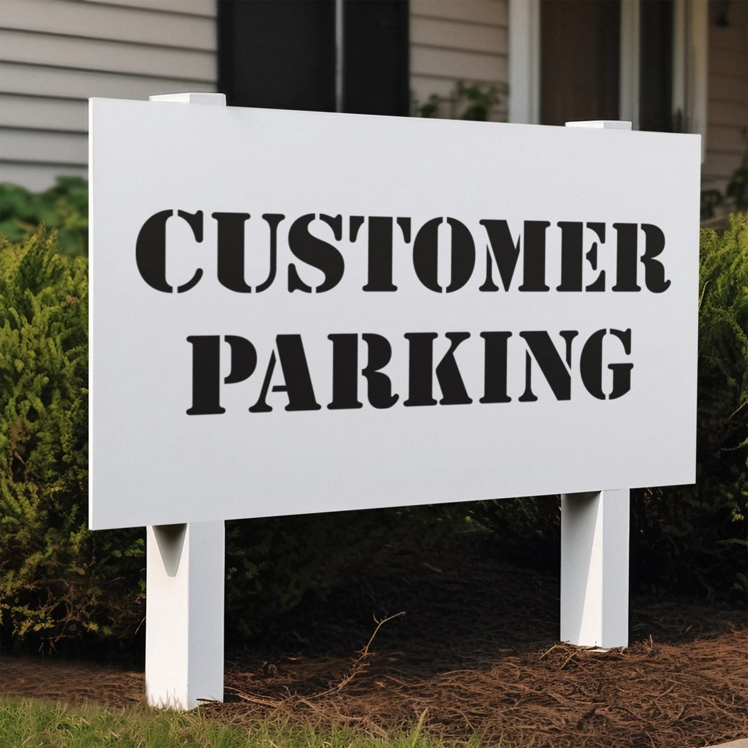 Customer Parking Sign Stencil - Large Customer Parking Text Template ...