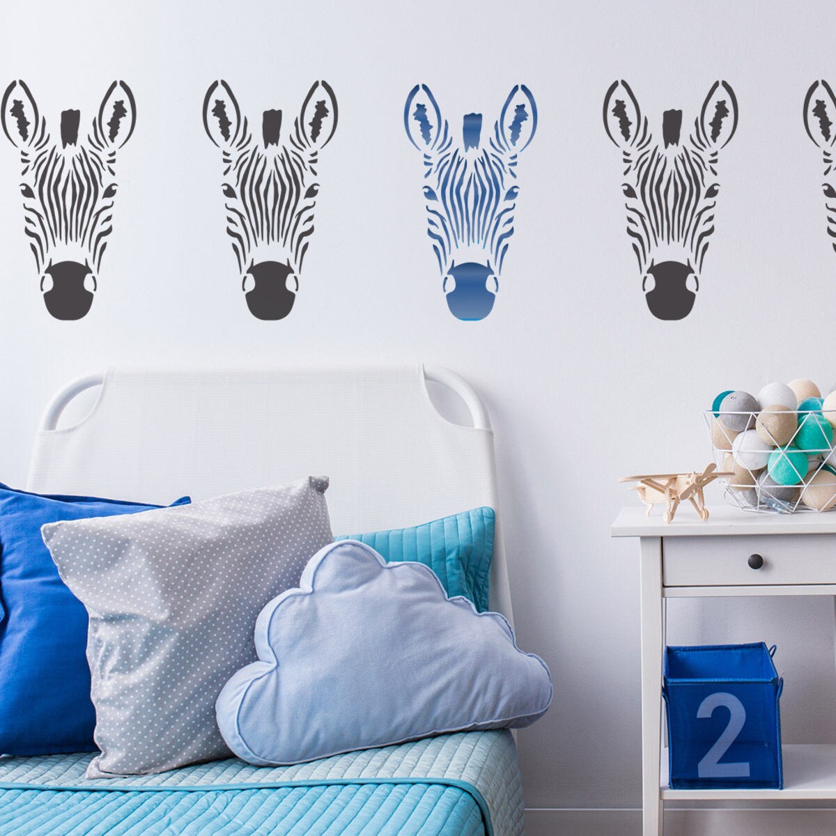 Zebra Portrait Stencil Reusable Zebra Head Template by | Etsy