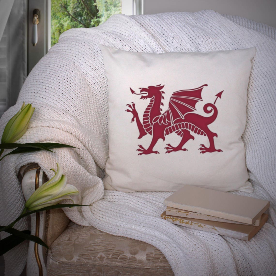 Welsh Dragon Stencil - Laser-cut A4 Dragon Heraldry Template by ...
