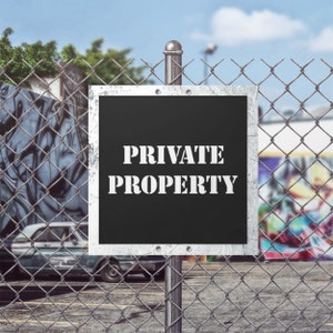 Private Property Sign- Large Private Property Text Template - Sign ...