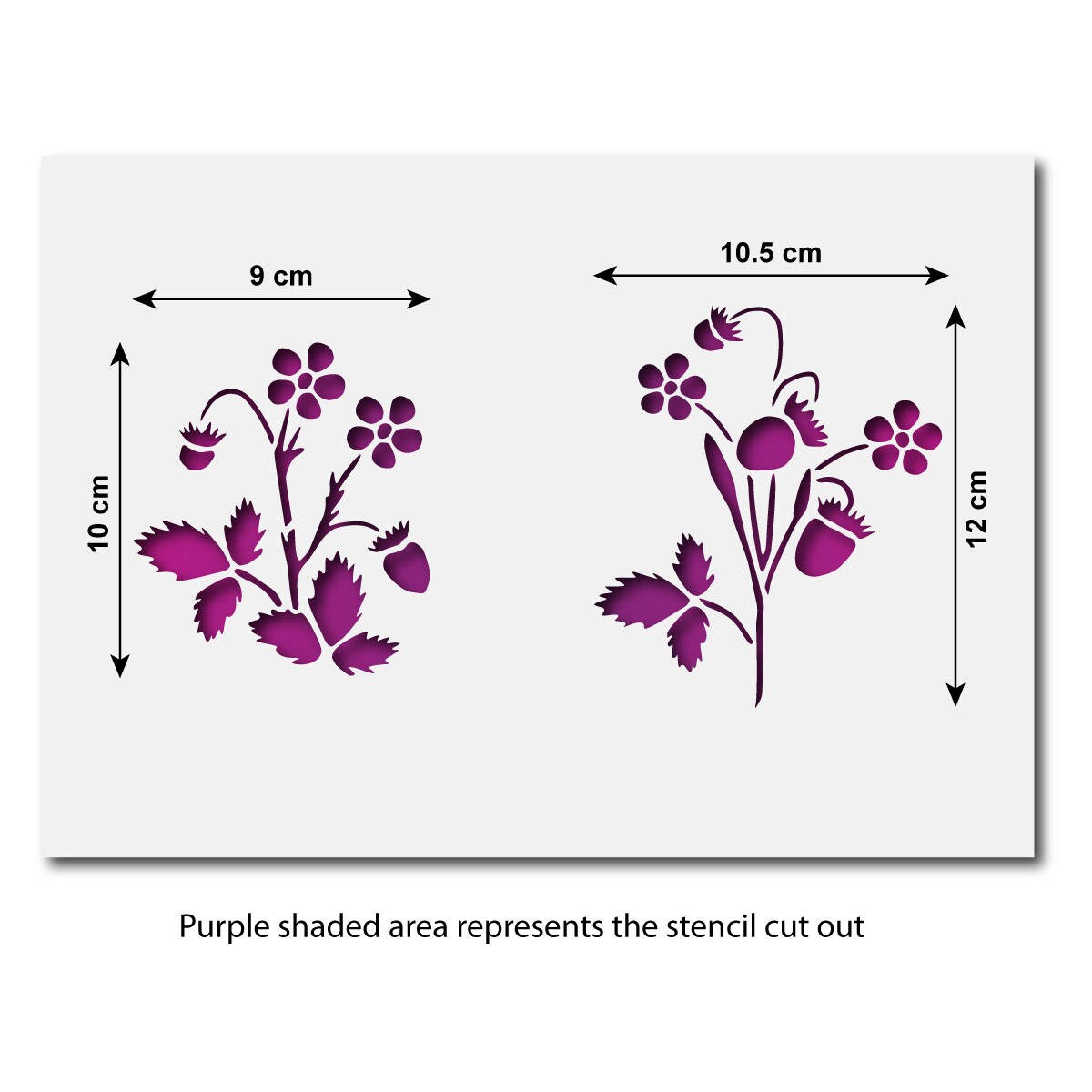 Strawberry Plant Stencil Wild Strawberry Craft Template by - Etsy