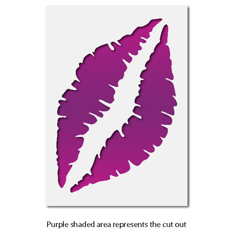Lip Print Stencil A4 Size Lipstick Kiss Template by - Etsy UK