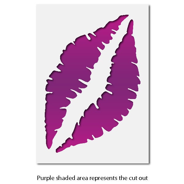 Lip Print Stencil A4 Size Lipstick Kiss Template by - Etsy UK
