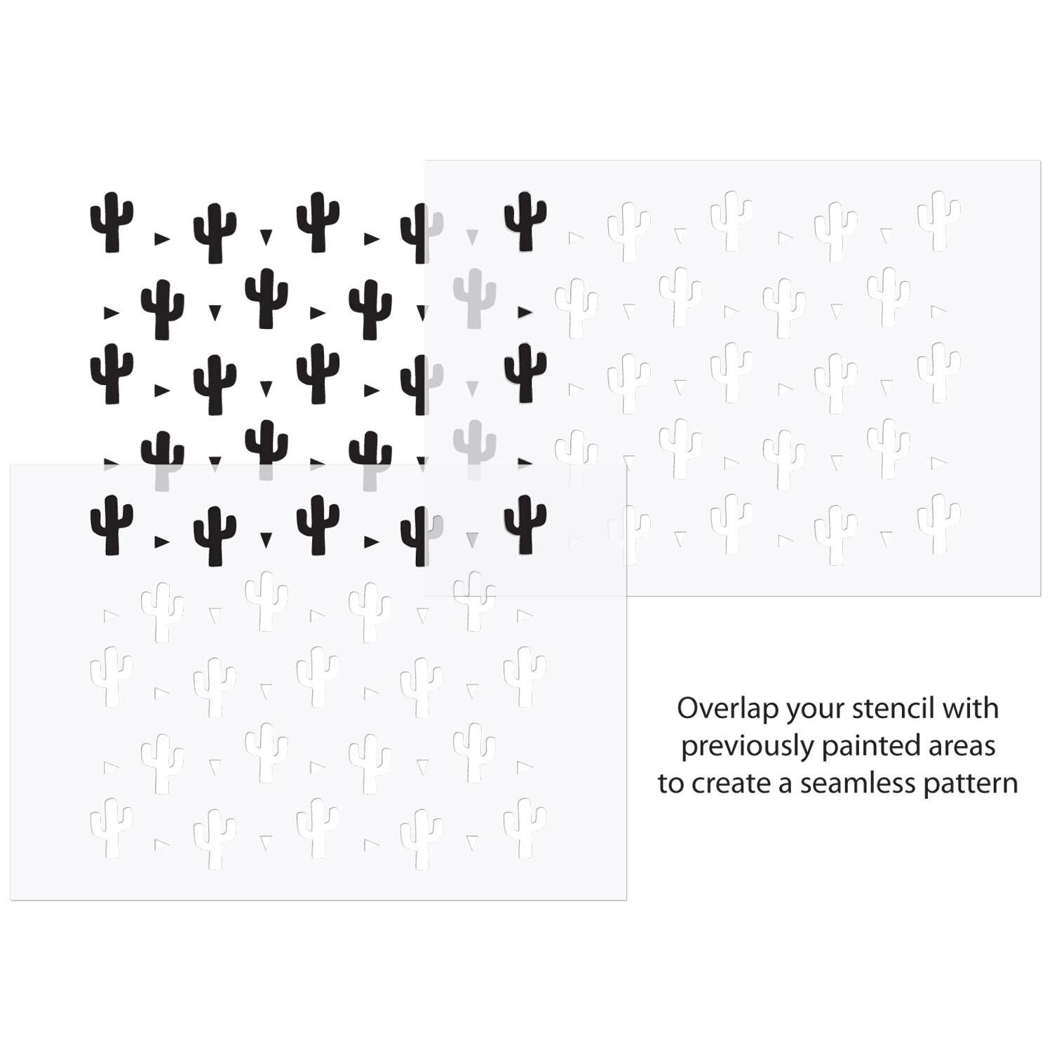 Cactus Print Stencil Cactus Seamless Pattern Template by - Etsy
