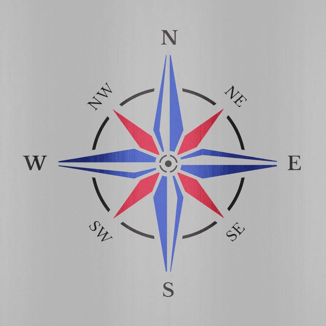 Nautical Compass Rose Stencil Large Reusable Compass Stencil by ...