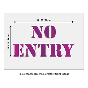 No Entry Stencil Sign Template - Large No Entry Word Template - Sign ...