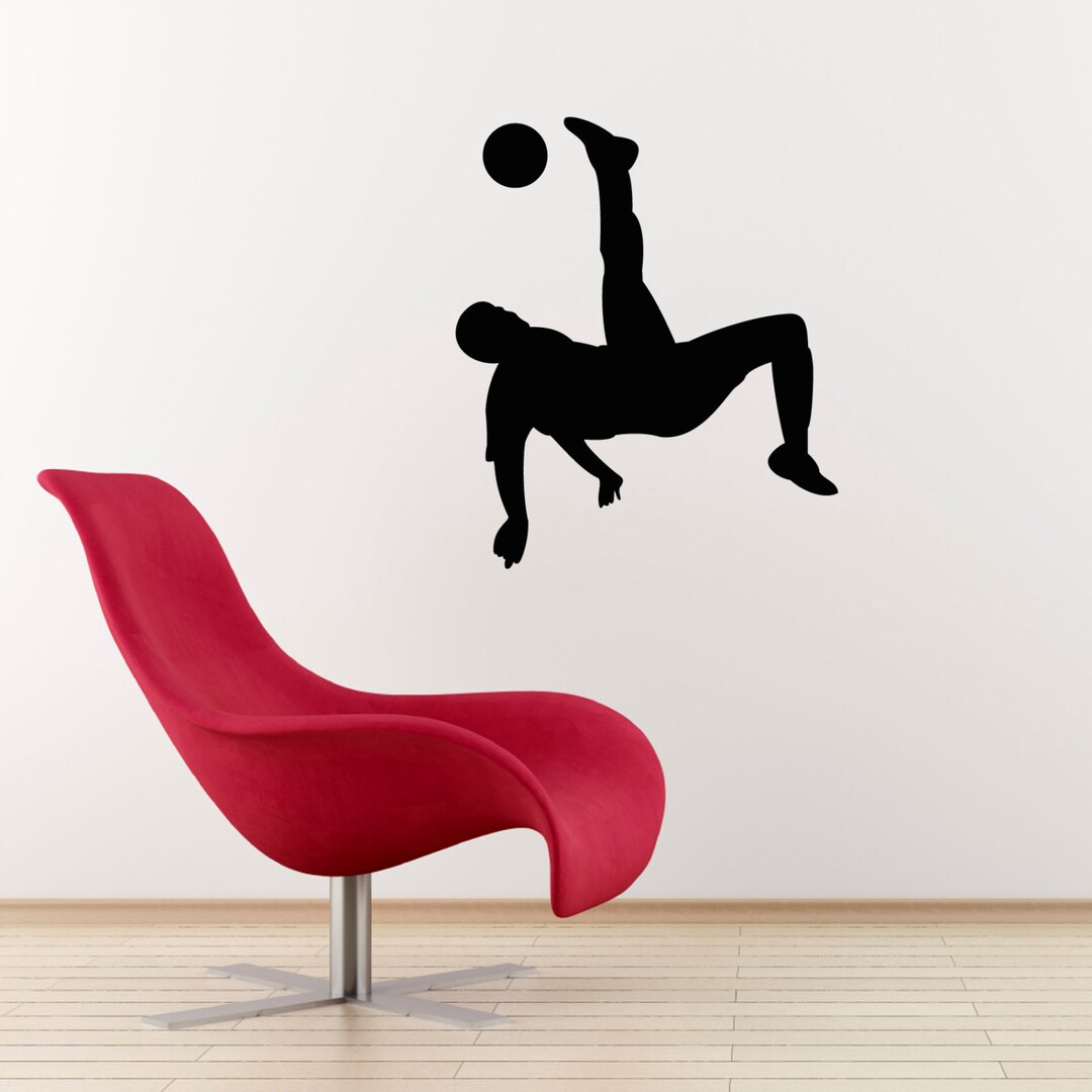 Football Wall Sticker Overhead Kick Soccer Player - Etsy UK