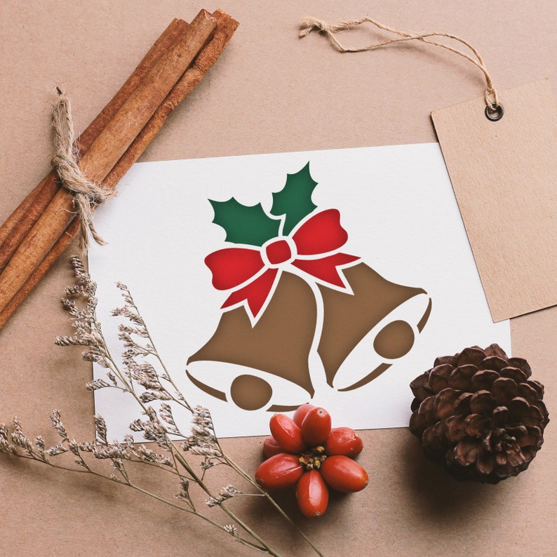 Christmas Bells Stencil Laser Cut Fesive Craft Template by - Etsy
