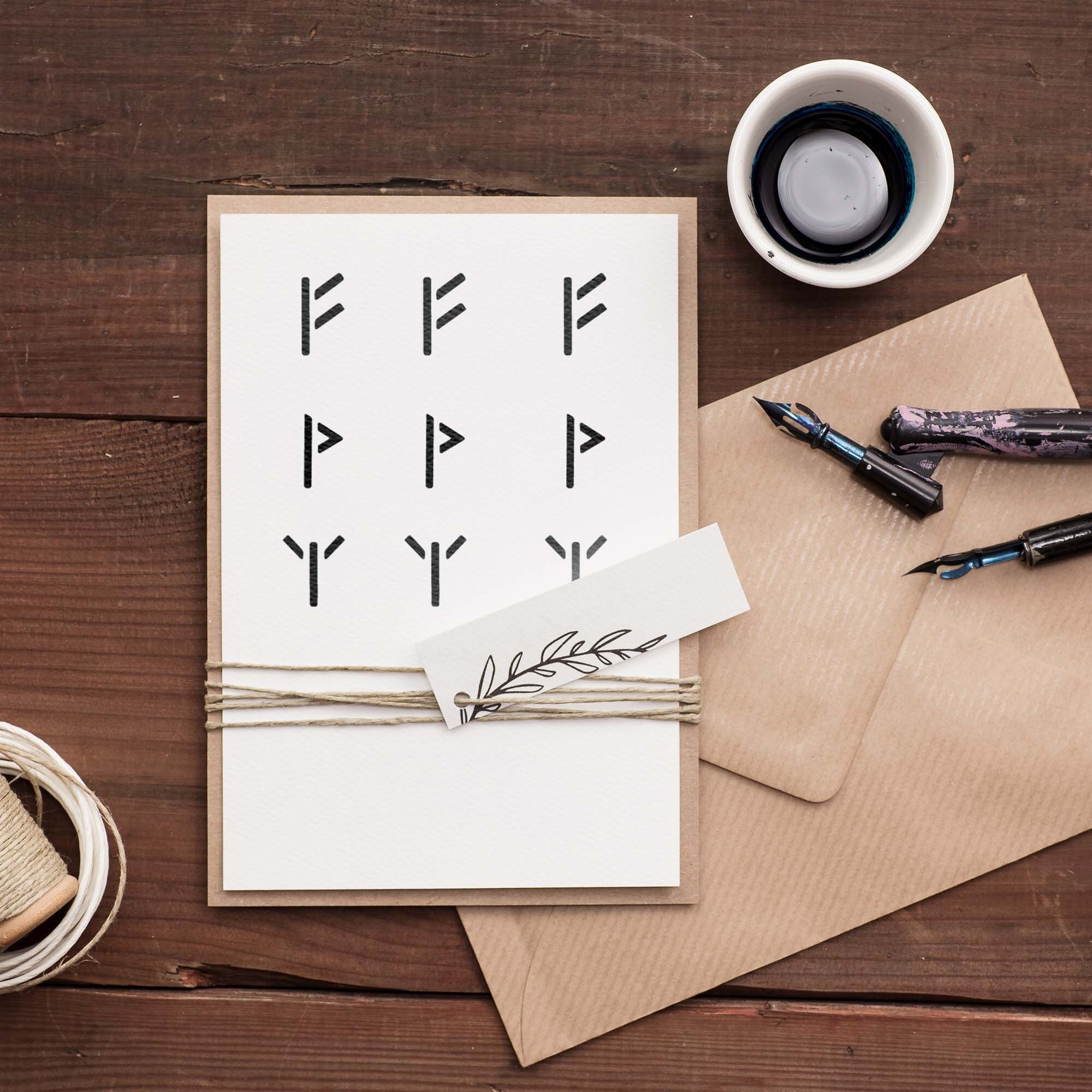 Runic Alphabet Stencil Set 24 Mini Rune Symbols Reuseable | Etsy UK