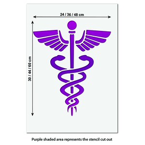 Caduceus Medical Symbol Stencil - Large Medical Staff Symbol Template by Craftstar - Etsy