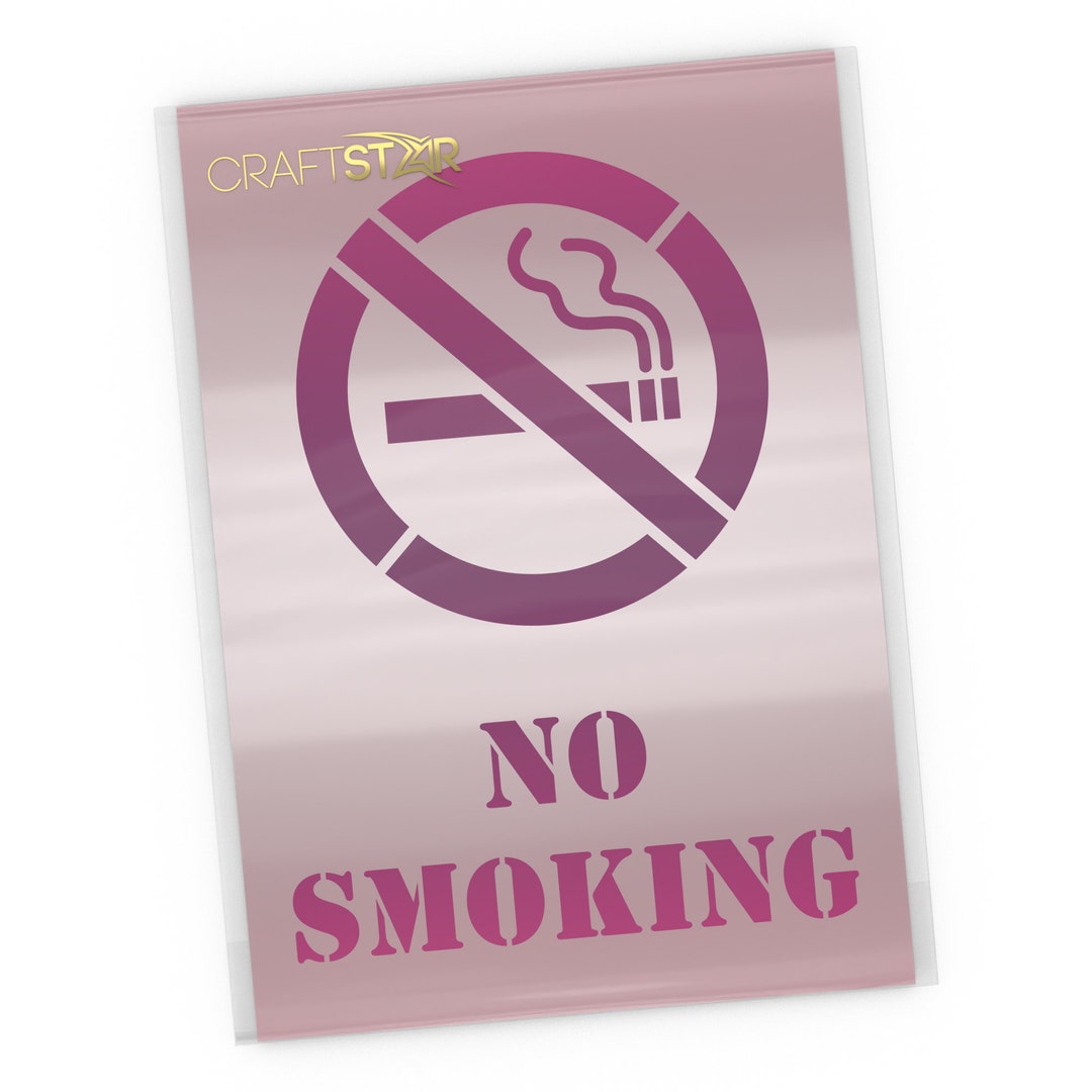 No Smoking Stencil 18 X 25 Cm No Smoking Sign Template Reusable No ...