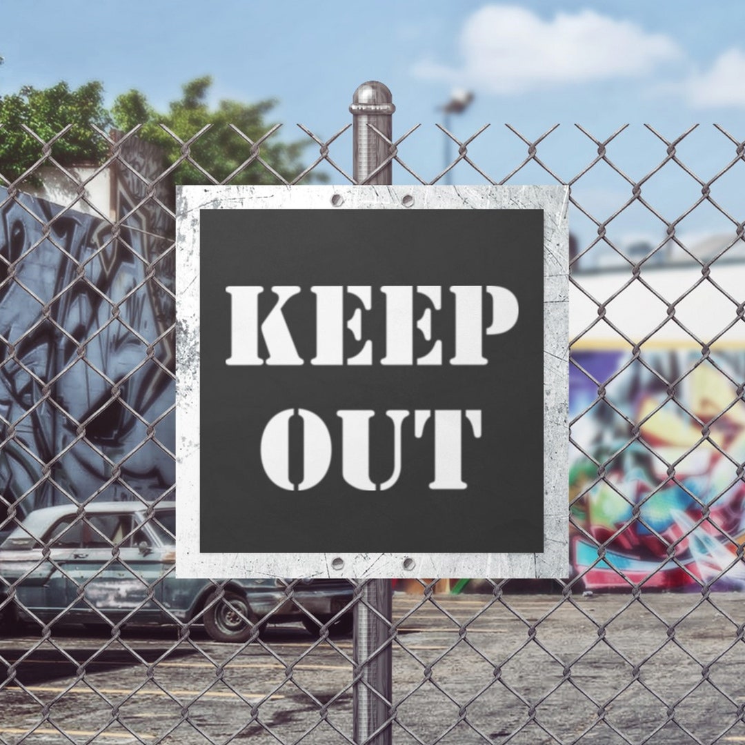 Keep Out Stencil Sign Template - Large Keep Out Text Template - Sign ...