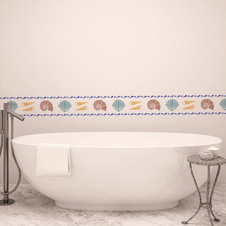 Sea Shell Border Stencil Reusable Mylar Template Sea - Etsy