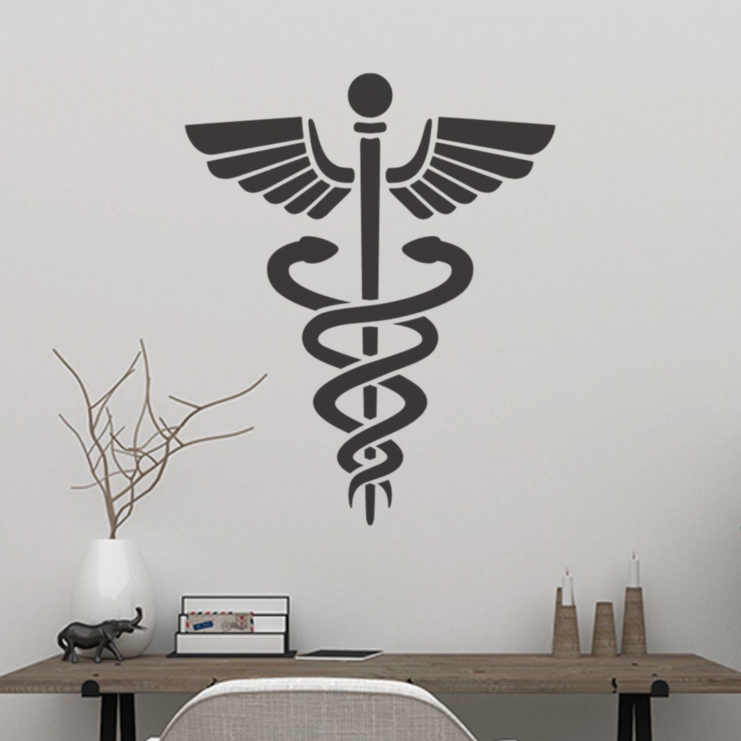 Caduceus Medical Symbol Stencil - Large Medical Staff Symbol Template ...