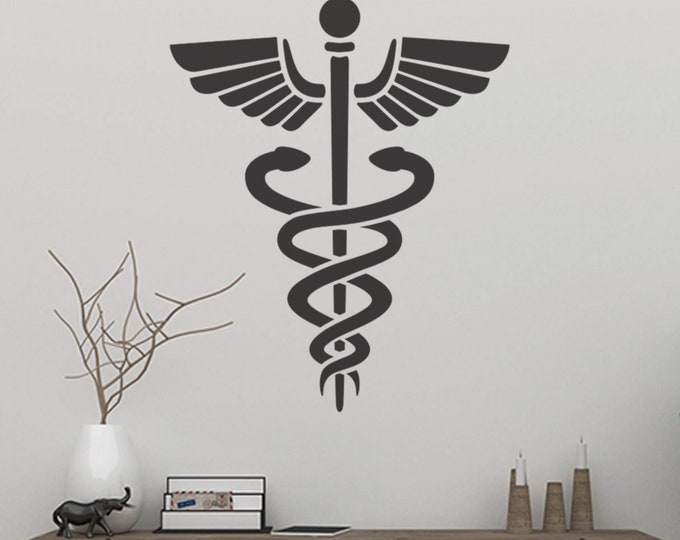 Caduceus Medical Symbol Stencil Large Medical Staff Symbol Template by ...