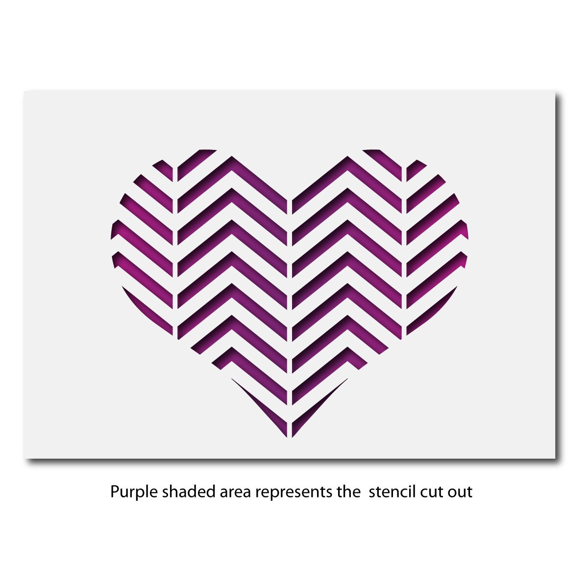 Chevron Heart Stencil Love Heart Template by Craftstar - Etsy UK