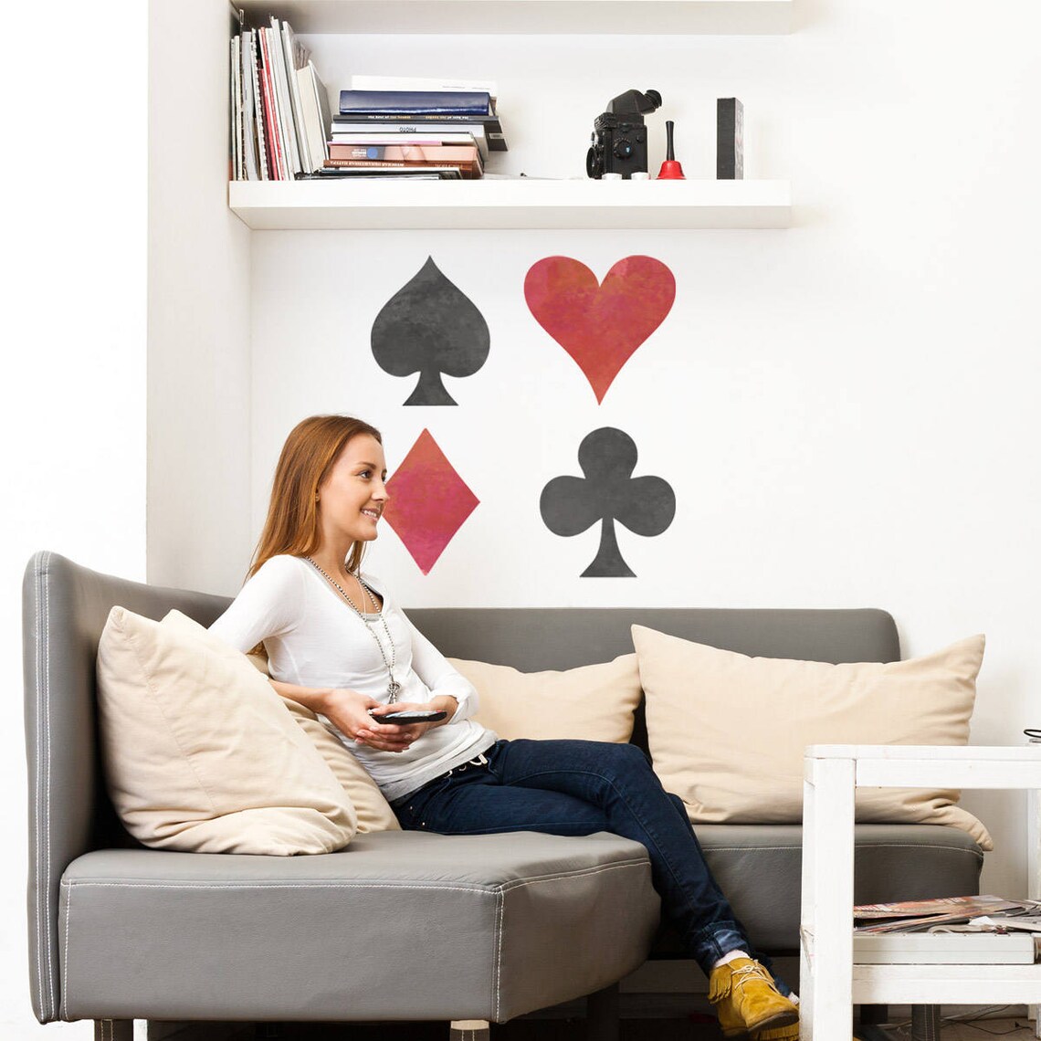 Playing Card Symbols Stencil Large Wall Art Template by | Etsy