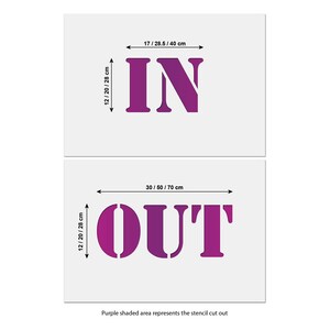IN / OUT Stencil Sign Template Set - Large in & Out Text Templates ...