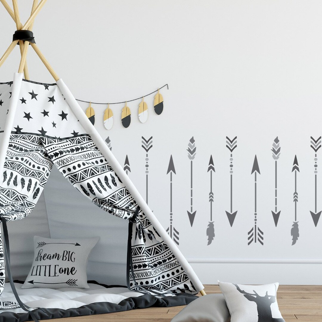 Arrow Stencil Set - Large Boho Arrows - Reusable Rustic Arrow Wall ...