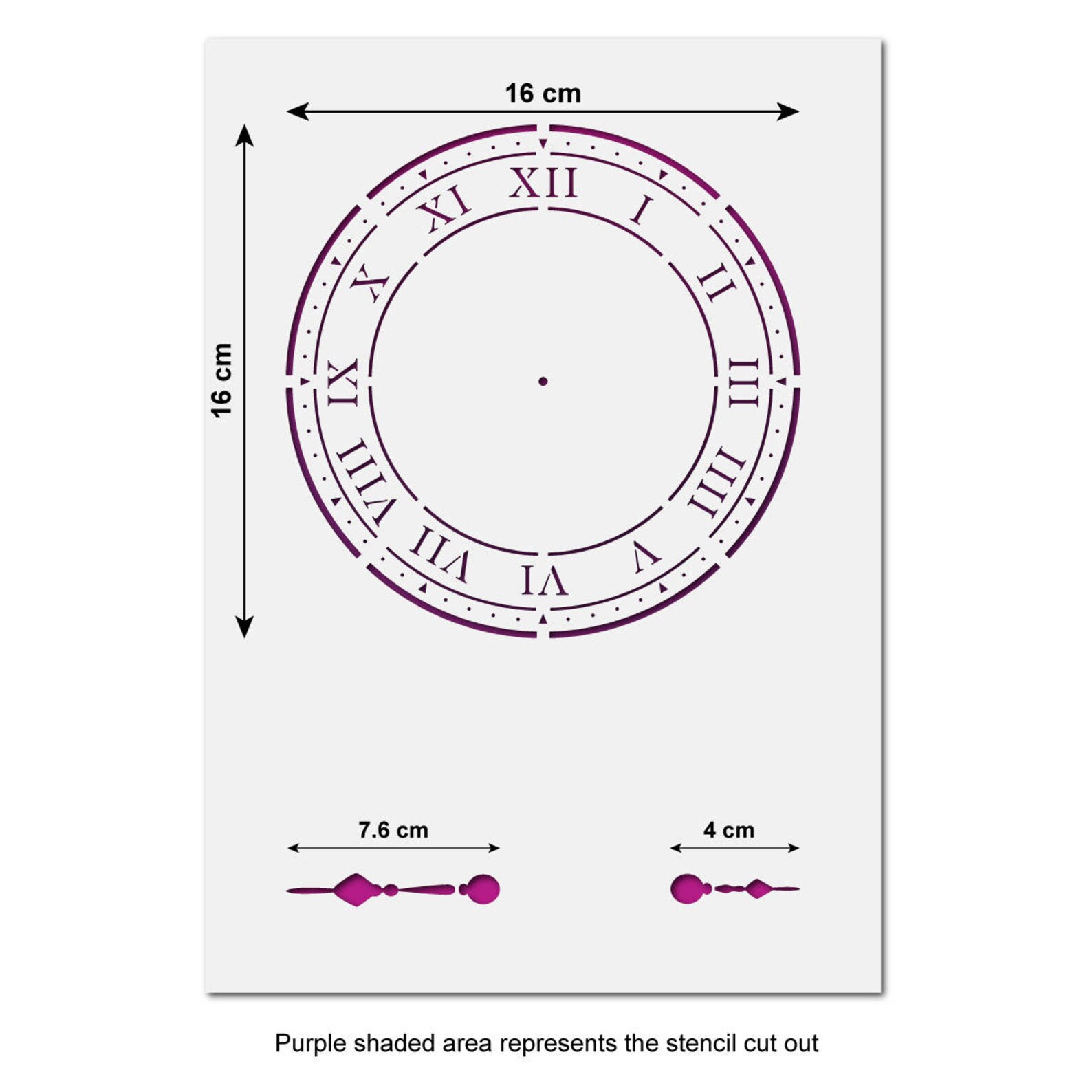 Clock Face Stencil A4 Size Small Clock Stencil by CraftStar | Etsy