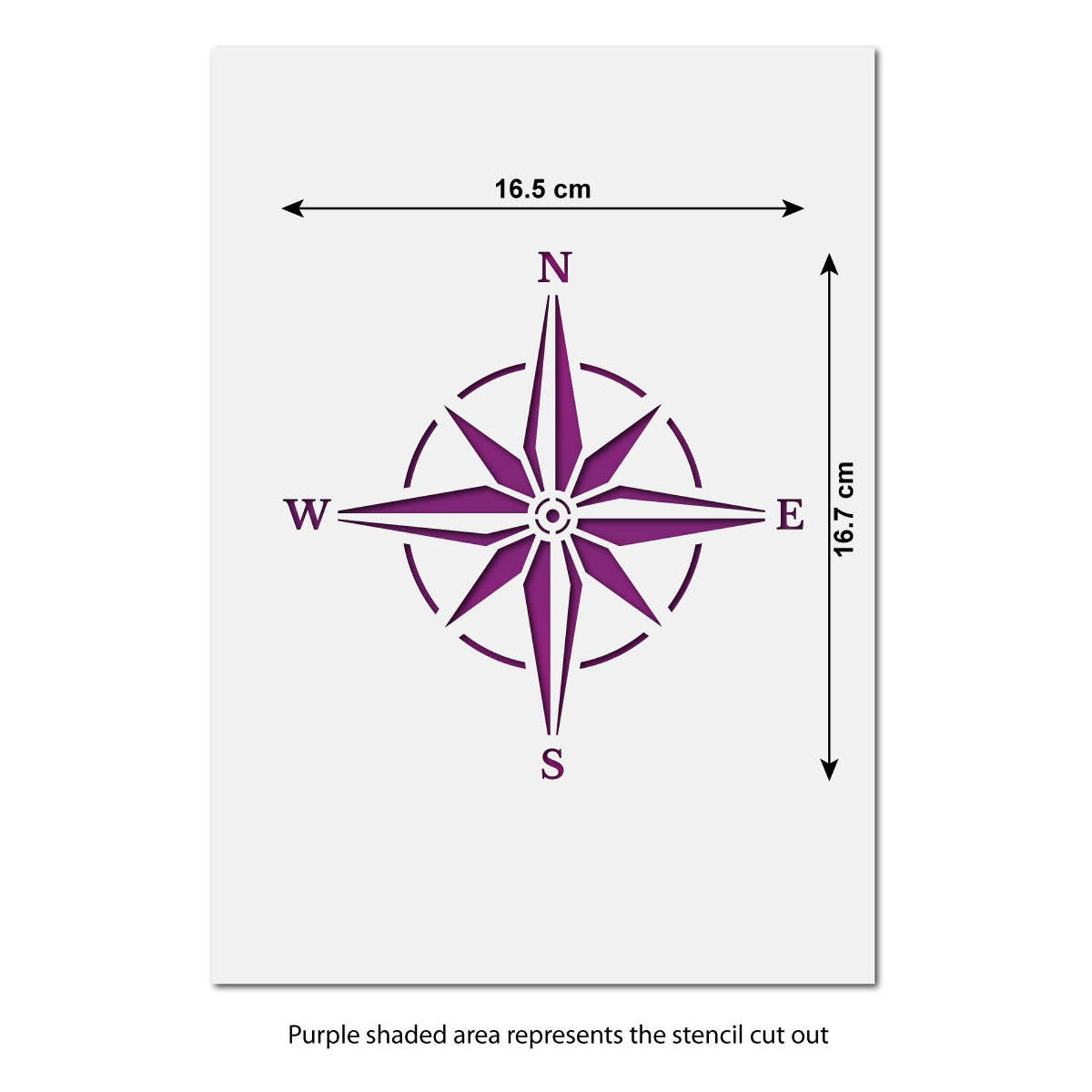 Compass Rose Stencil Nautical Craft / DIY Compass Template - Etsy