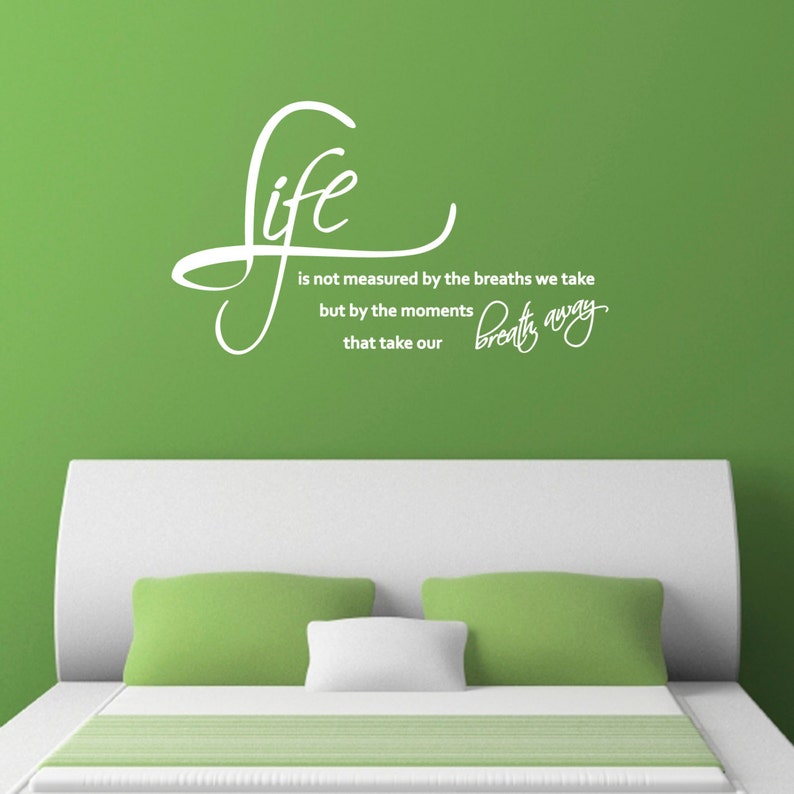Inspirational Quote Wall Decal Life is Not Measured by the - Etsy