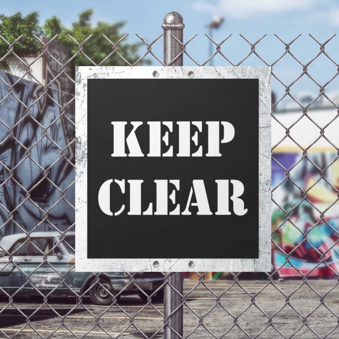 Keep Clear Stencil Sign Template - Large Keep Clear Text Template ...