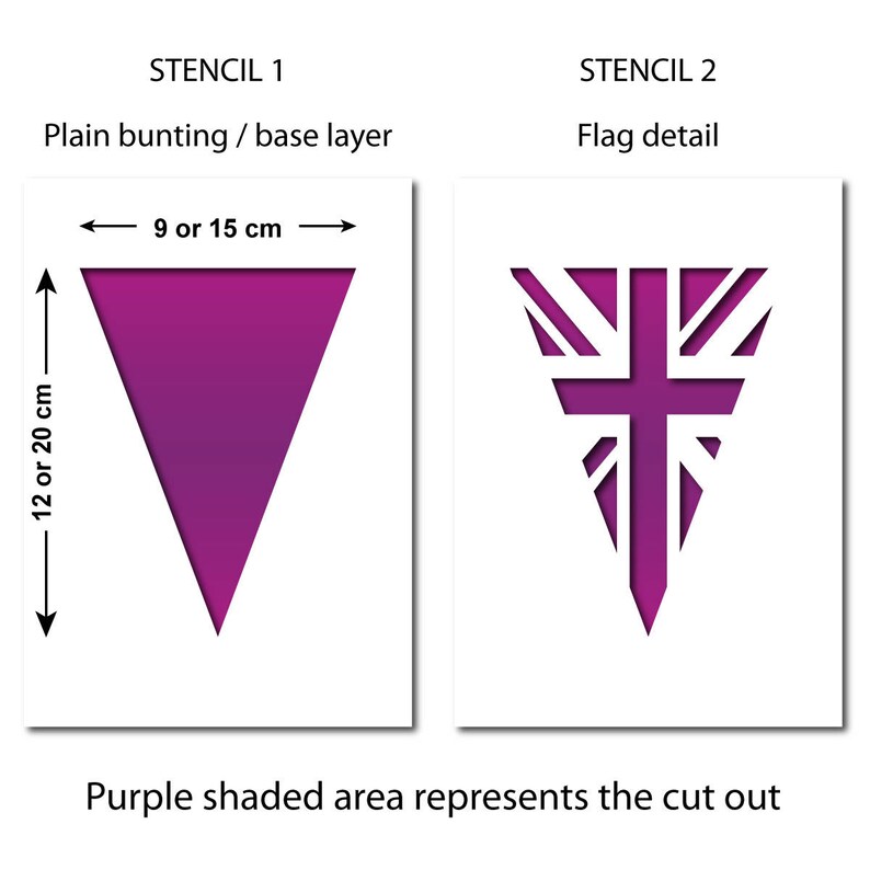 Union Jack Bunting Stencil - Reusable 2 Layer Flag Stencil by Craftstar ...