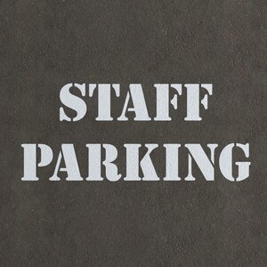 Staff Sign- Large Staff Parking Text Template - Sign Making Stencil by ...