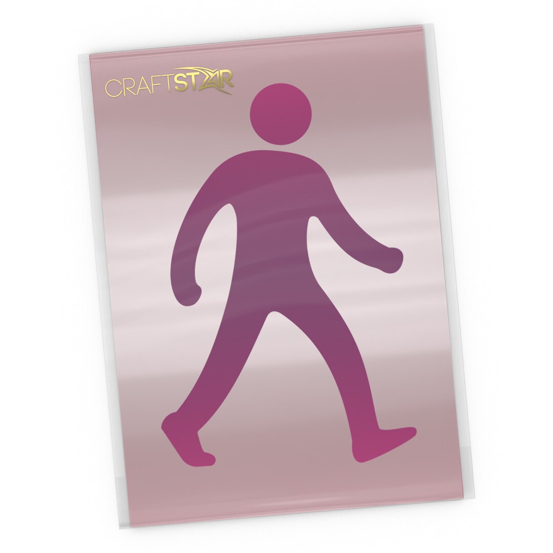 Pedestrian Sign Stencil - Small Walking Man Stencil Template by ...
