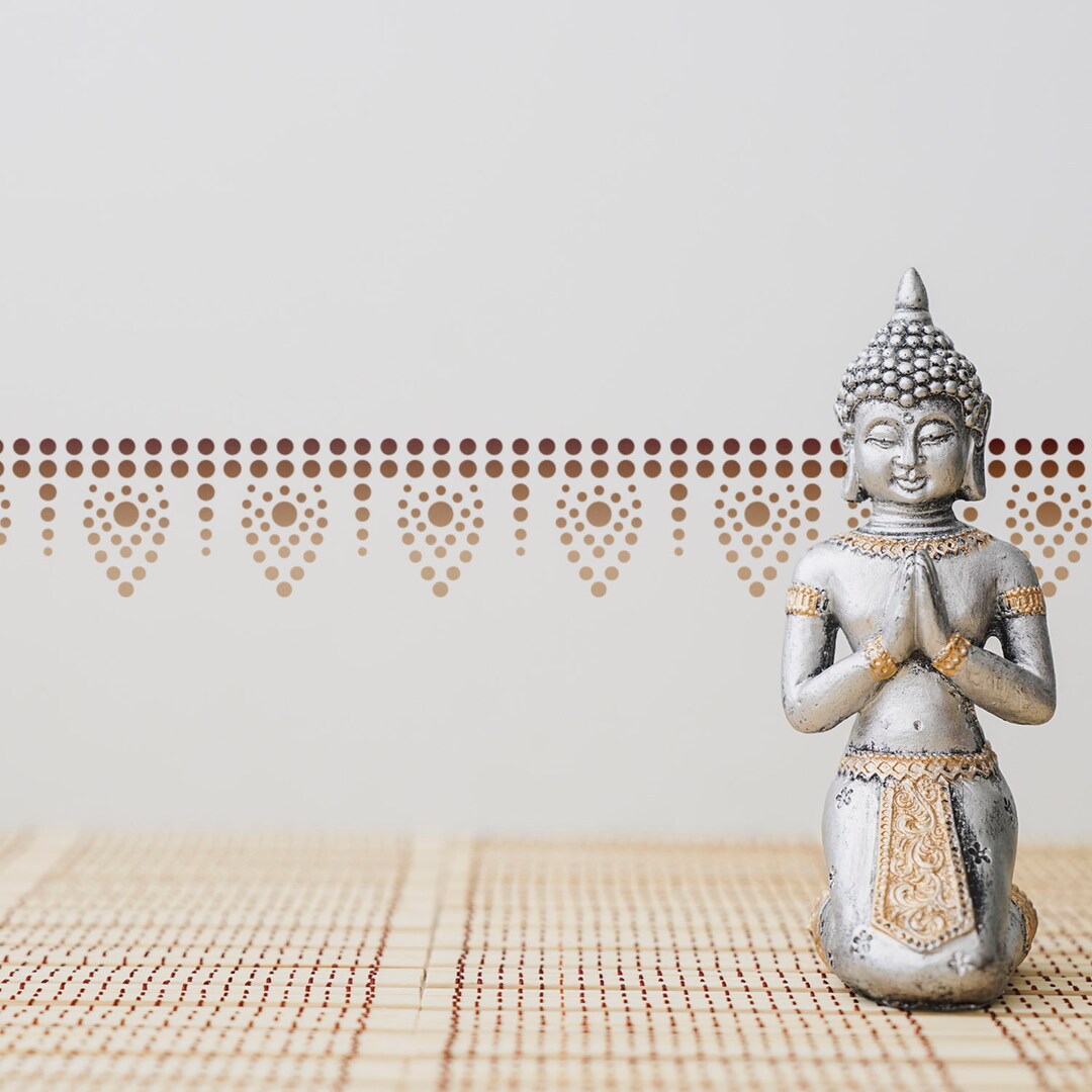 Bindu Border Stencil - Indian / Ethnic Style Large Repeating Pattern ...