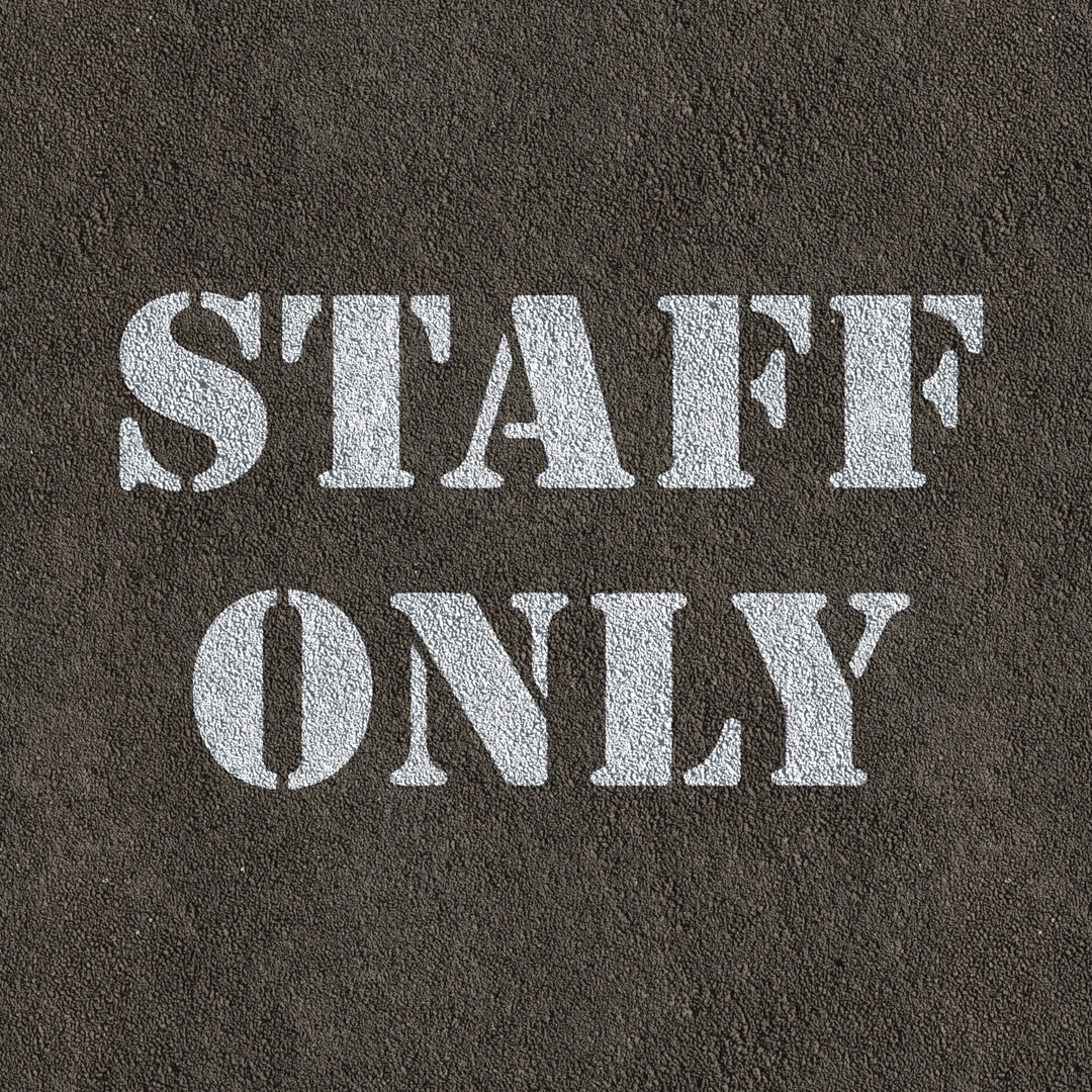 Staff Only Sign Stencil- Large Staff Only Text Template - Sign Making ...