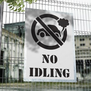 No Idling Sign Stencil - No Idling Symbol Template - Clean Air Zone ...