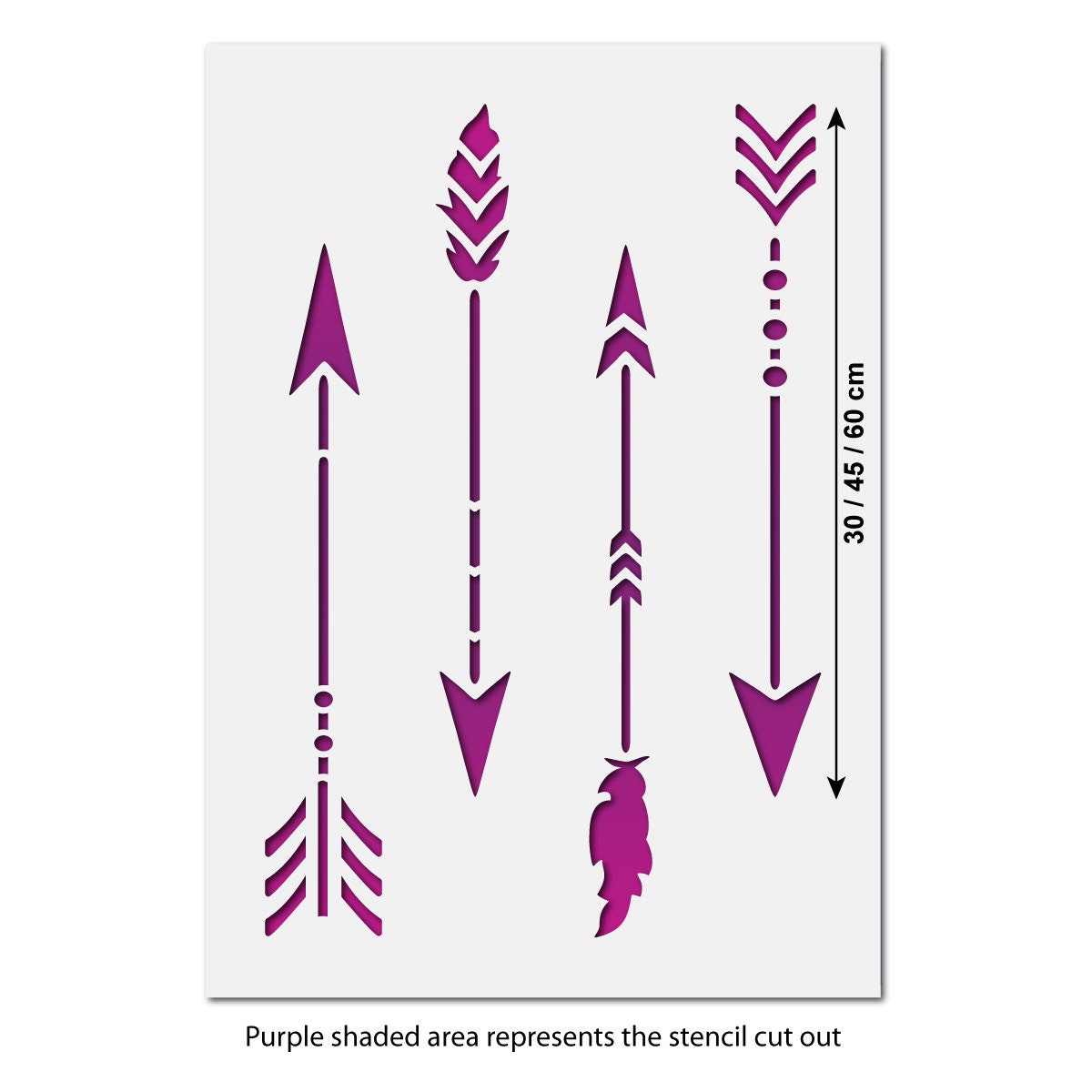 Arrow Stencil Set Large Boho Arrows Reusable Rustic Arrow - Etsy Nederland
