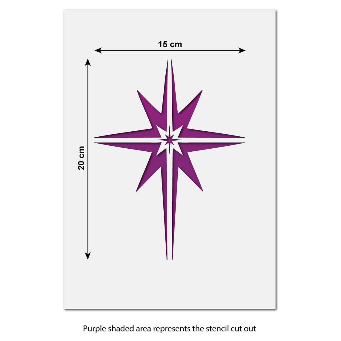 Christmas Star Stencil 15 x 20 cm Holy Star Template by | Etsy