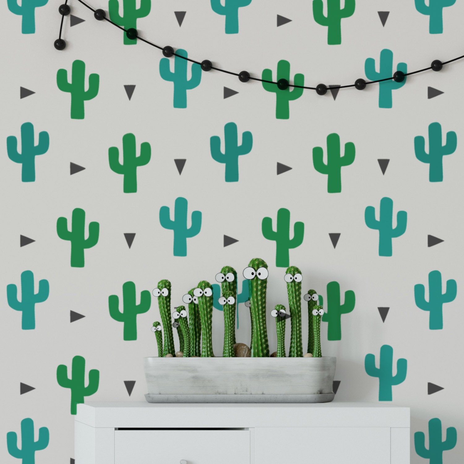 Cactus Print Stencil Cactus Seamless Pattern Template by - Etsy