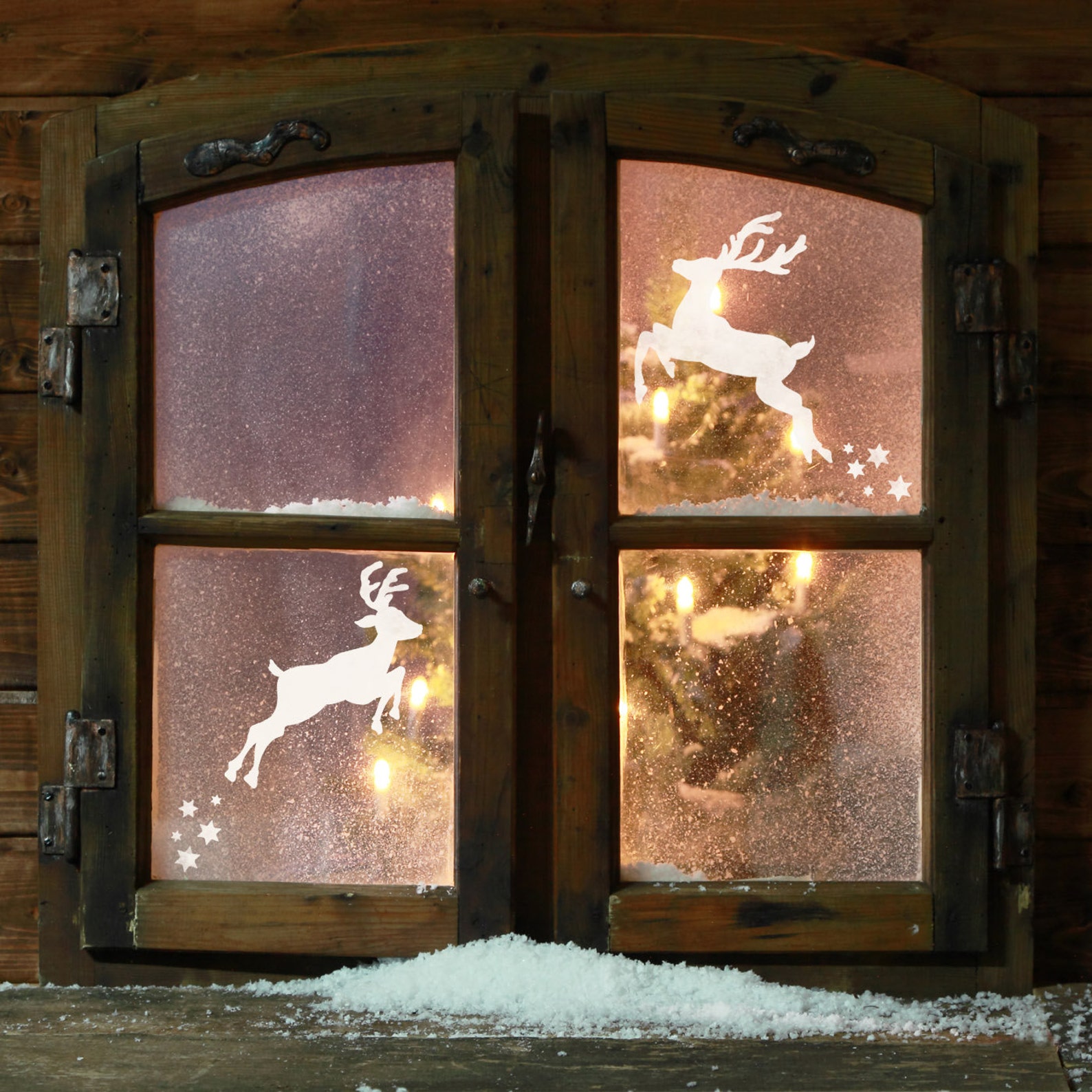 Reindeer Stencil - Set of 2 Christmas Reindeer Window Stencils by ...