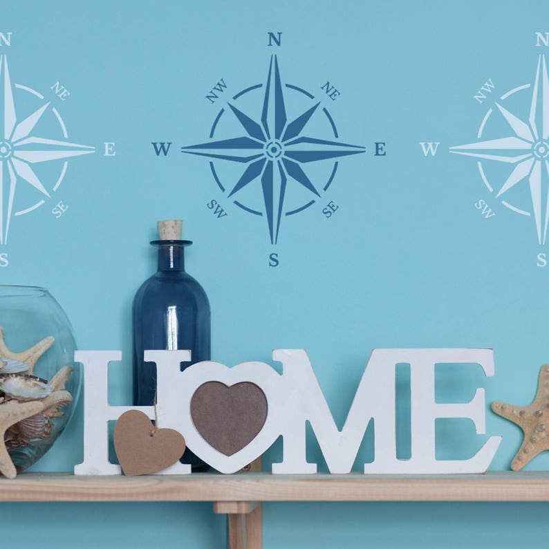 Nautical Compass Rose Stencil Large Reusable Compass Stencil | Etsy