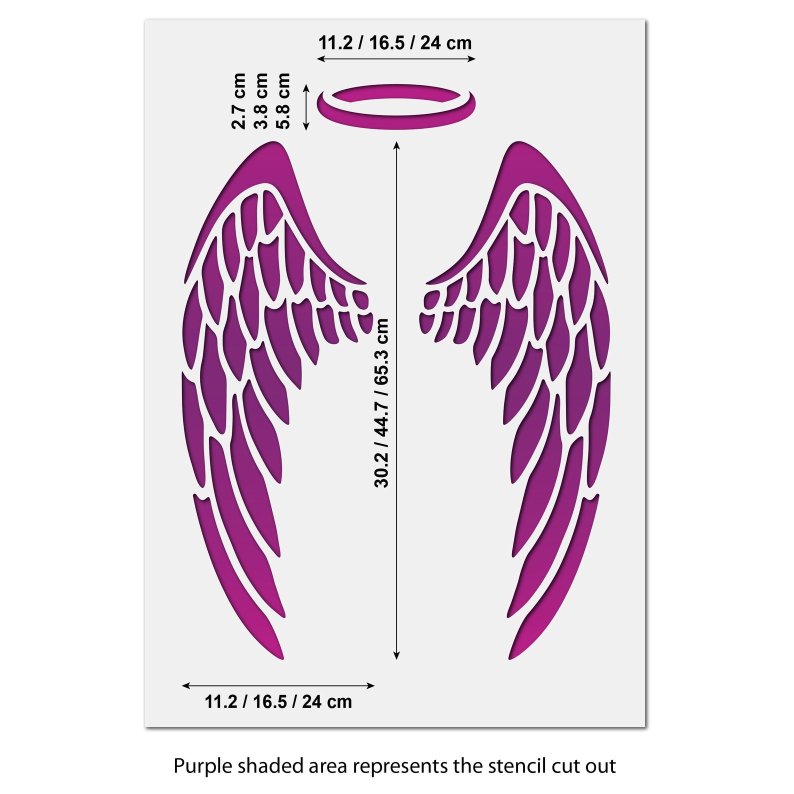 Angel Wings Stencil Angel Wings and Halo Wall Stencil - Etsy