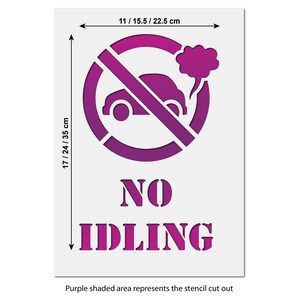 No Idling Sign Stencil - No Idling Symbol Template - Clean Air Zone ...