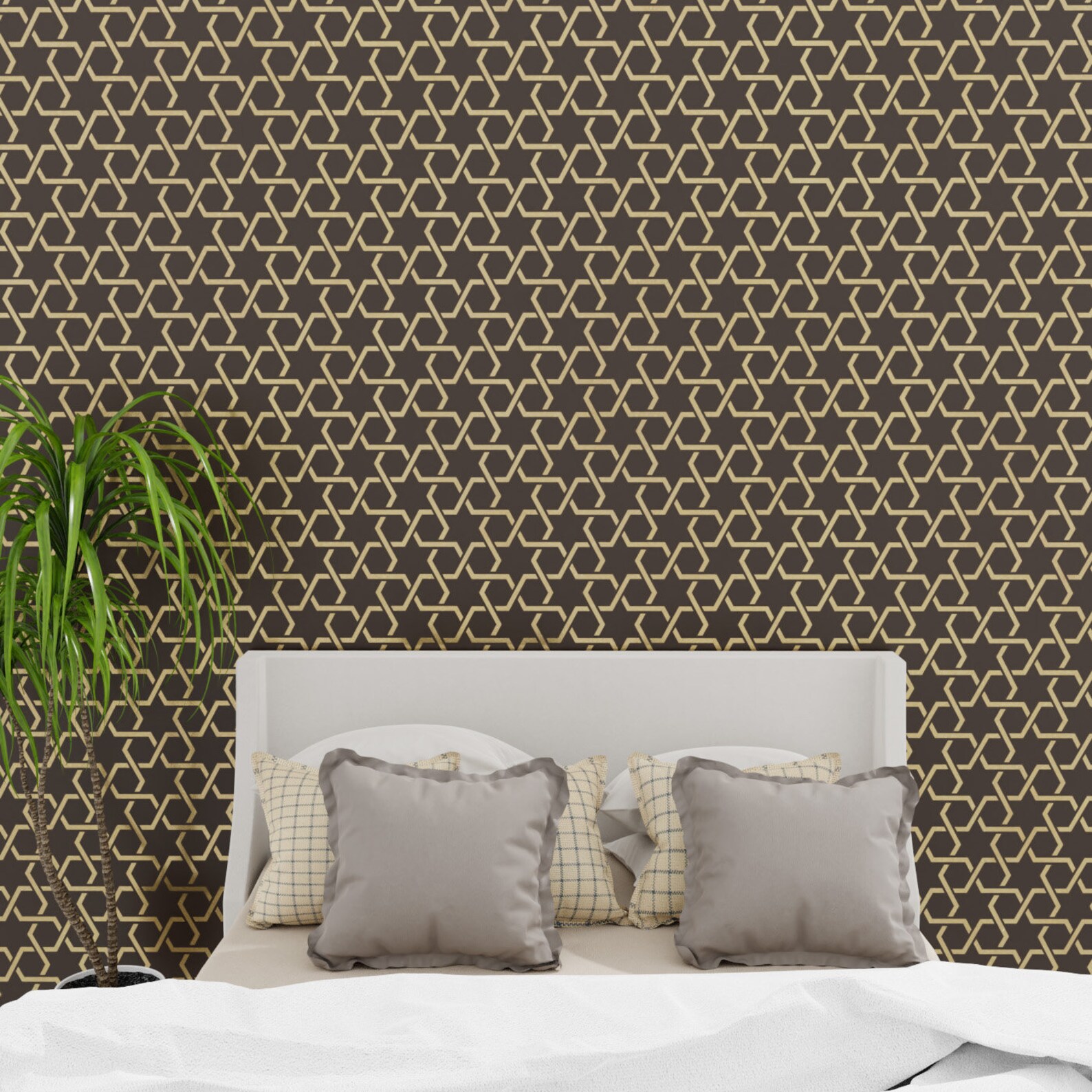 Star Lattice Pattern Wall Stencil - Moroccan Stars Pattern DIY / Home ...