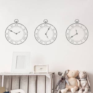 Vintage Pocket Watch Stencil - Large Clock Wall Stencil Template by ...