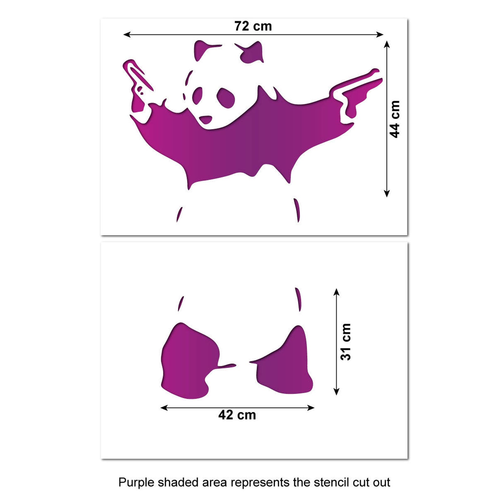 Banksy Panda Wall Stencil - Reusable Mylar Graffiti Art Stencil by ...