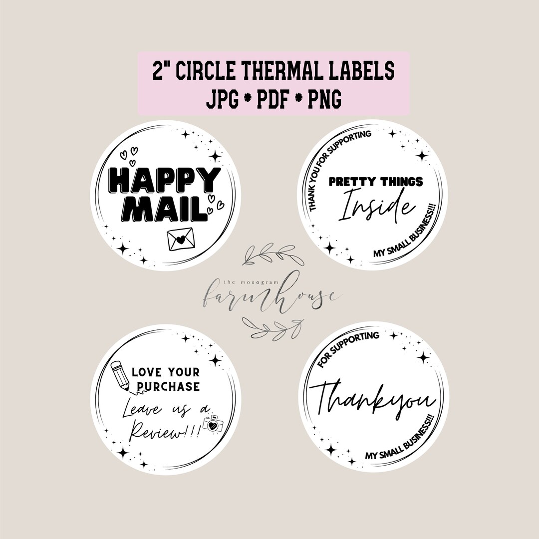 Thermal Label Circles, Shipping Labels, Thermal Printer, Packaging ...
