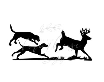 Dogs Running Deer - Etsy