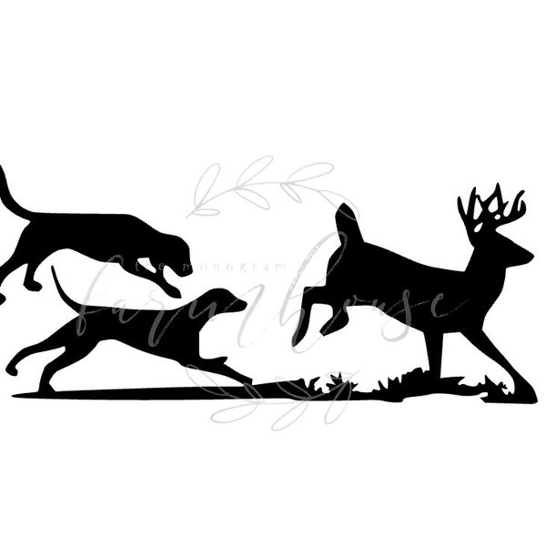Svg Dogs Chasing Deer - Etsy