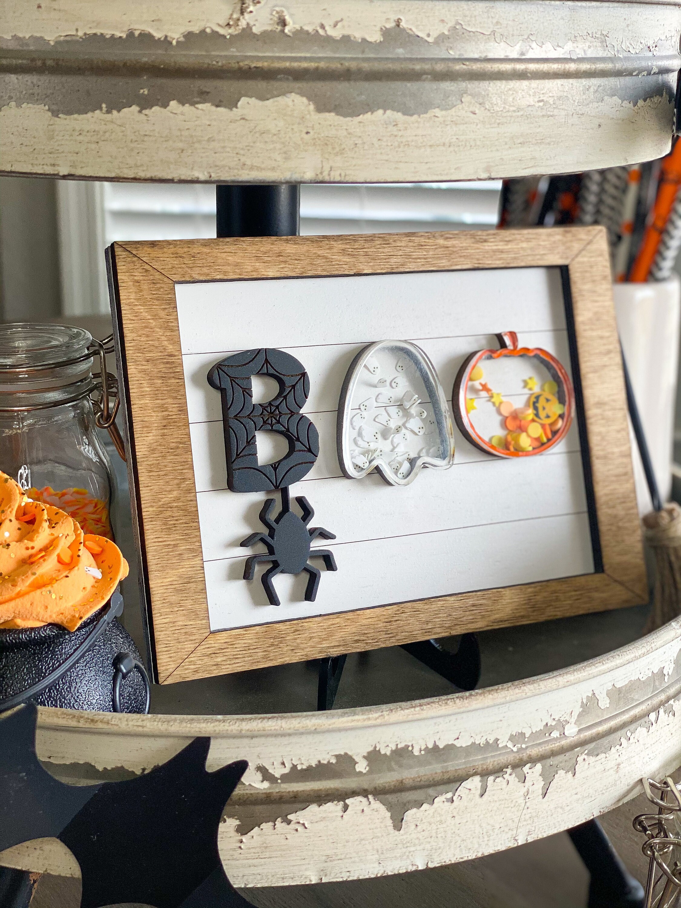 Halloween Shaker Sign Tiered Tray Decor Happy Halloween | Etsy